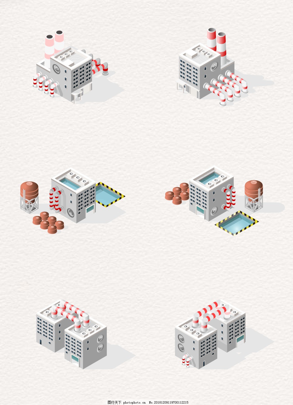 2.5d创意工厂建筑ai设计图片_装饰图案_设计元素-图行天下素材网